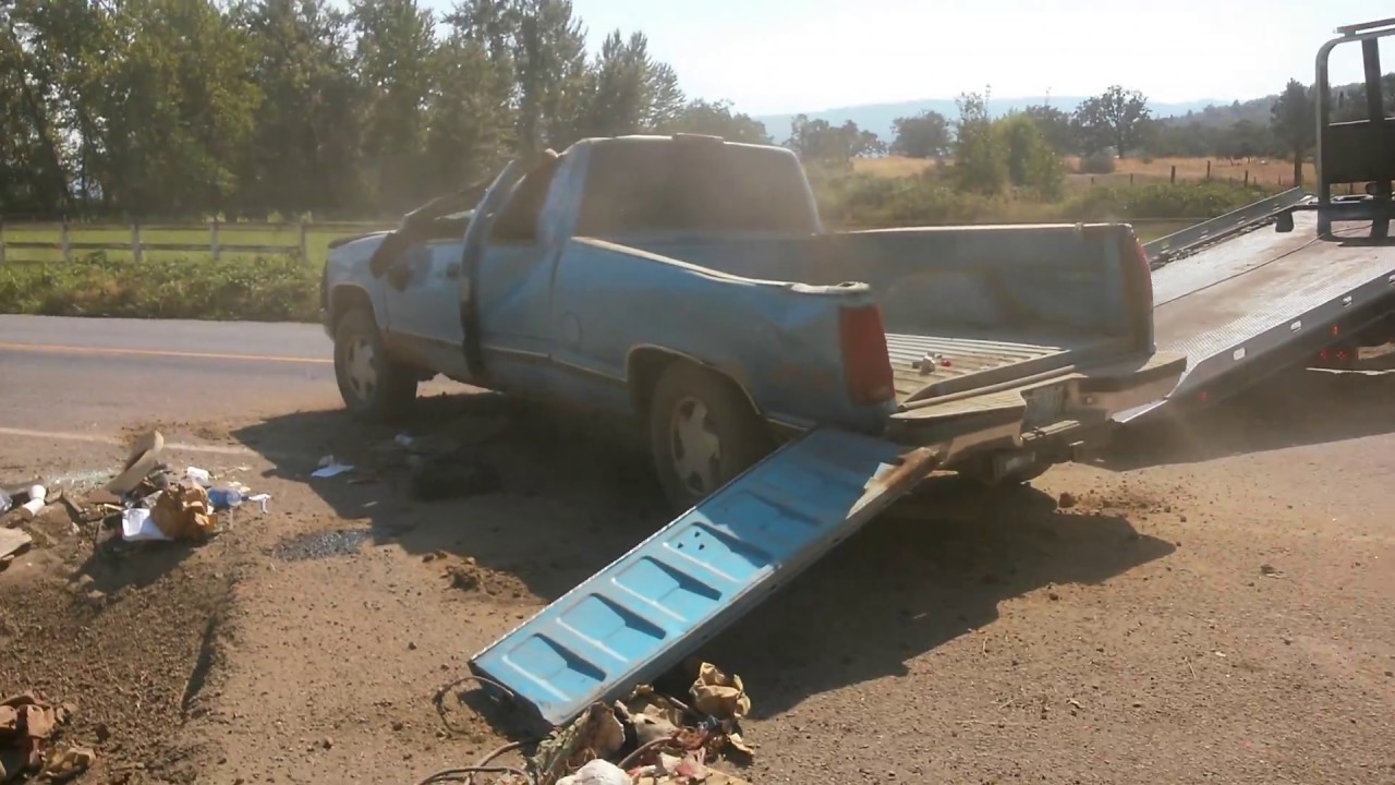 Chevy truck rollover accident on Blackwell Rd. in Central Point, OR. 8 ...