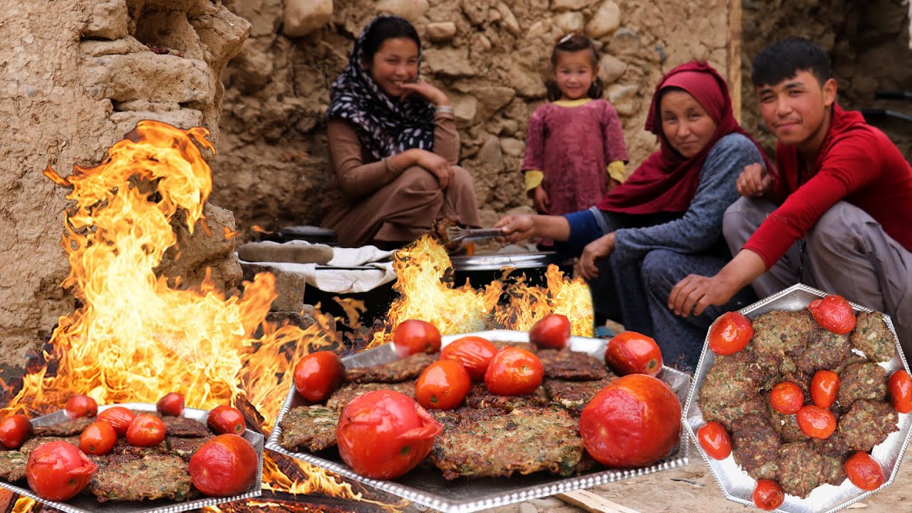 Eggplant and Chicken Meat Kebab | The cave dweller family - YouTube