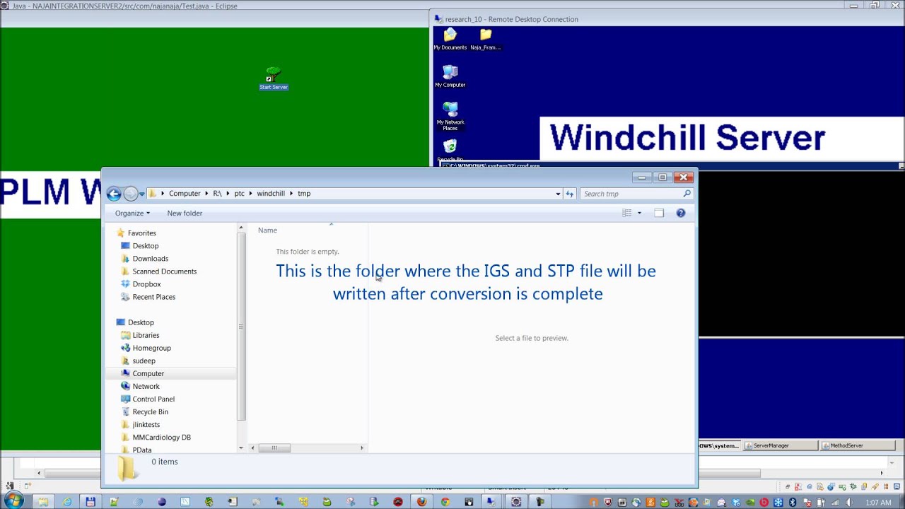 PLM Worker for Windchill PDMLink - Pro/E Assembly to IGS and STP demo ...