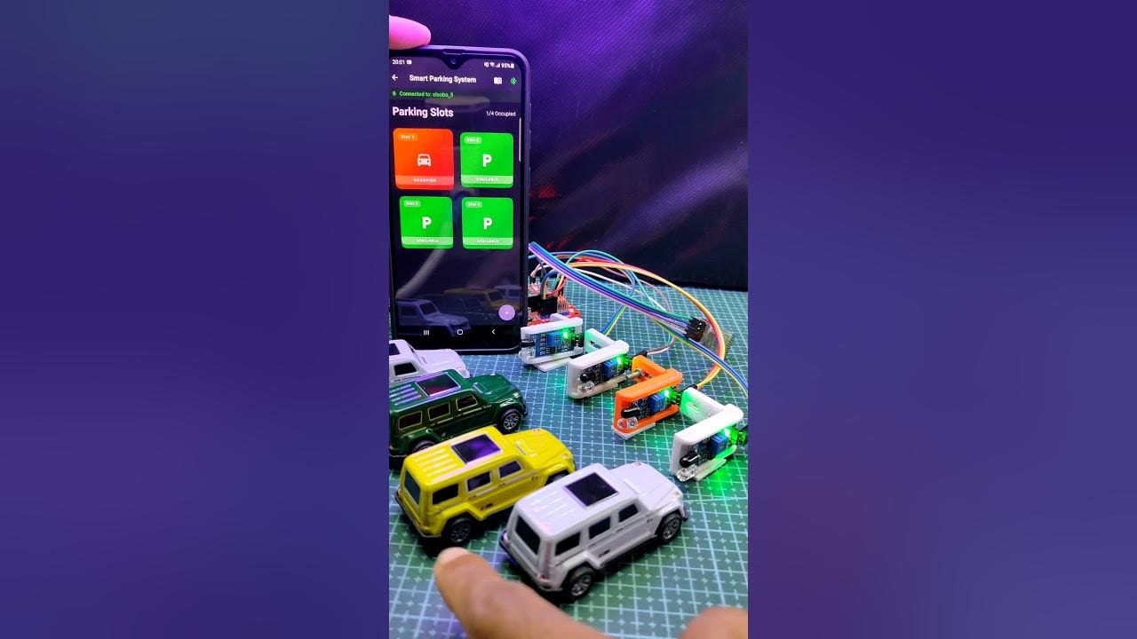 Wireless Car Parking System Using Arduino | HC-05 Bluetooth + BlueBot App | Free Slot Detection ...