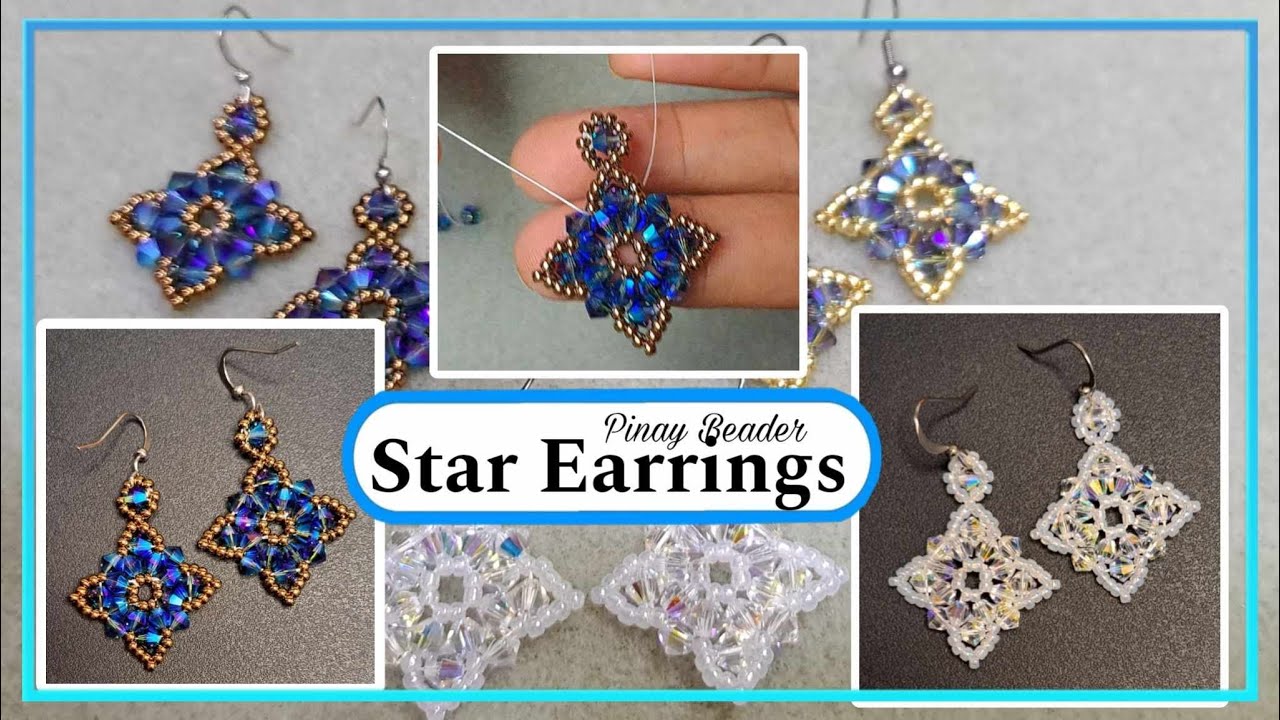 Easy to make Beaded Star Earrings | Beginners | Pinay Beader - YouTube
