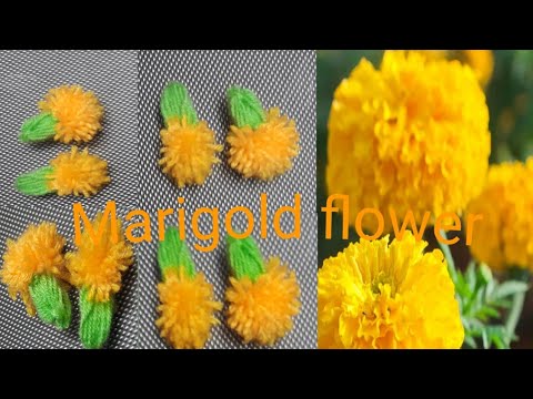 A classic woolen thread flower making idea with the help of comb ...