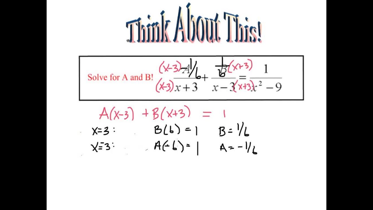 Calculus Integration by Partial Fractions - YouTube