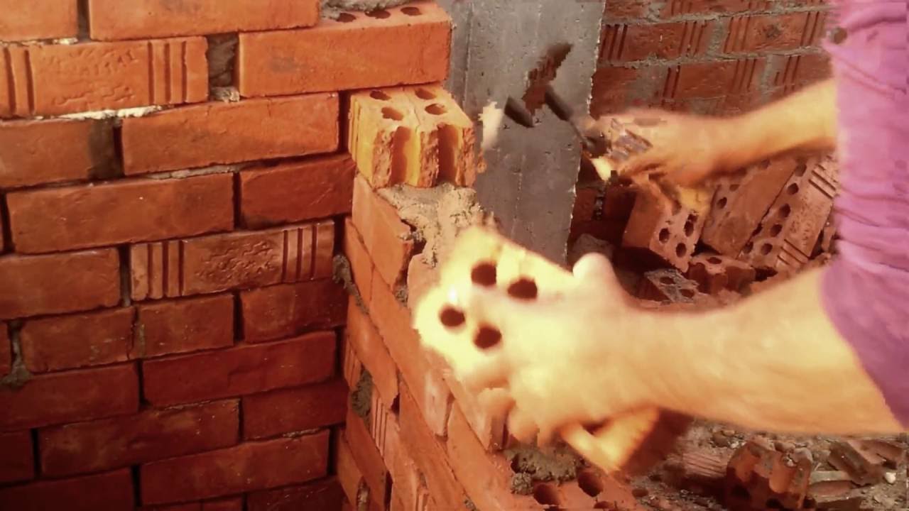how to build a brick wall - YouTube