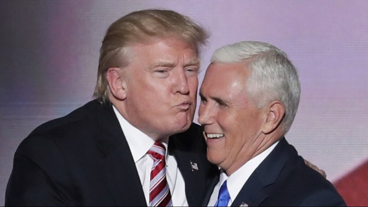 Moment Trump air kisses running mate Pence on the forehead [VIDEO ...