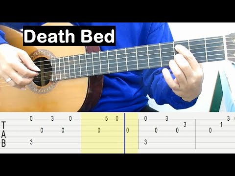 Death Bed Guitar Lesson Fingerstyle Tab Guitar Tutorial Beginner - YouTube