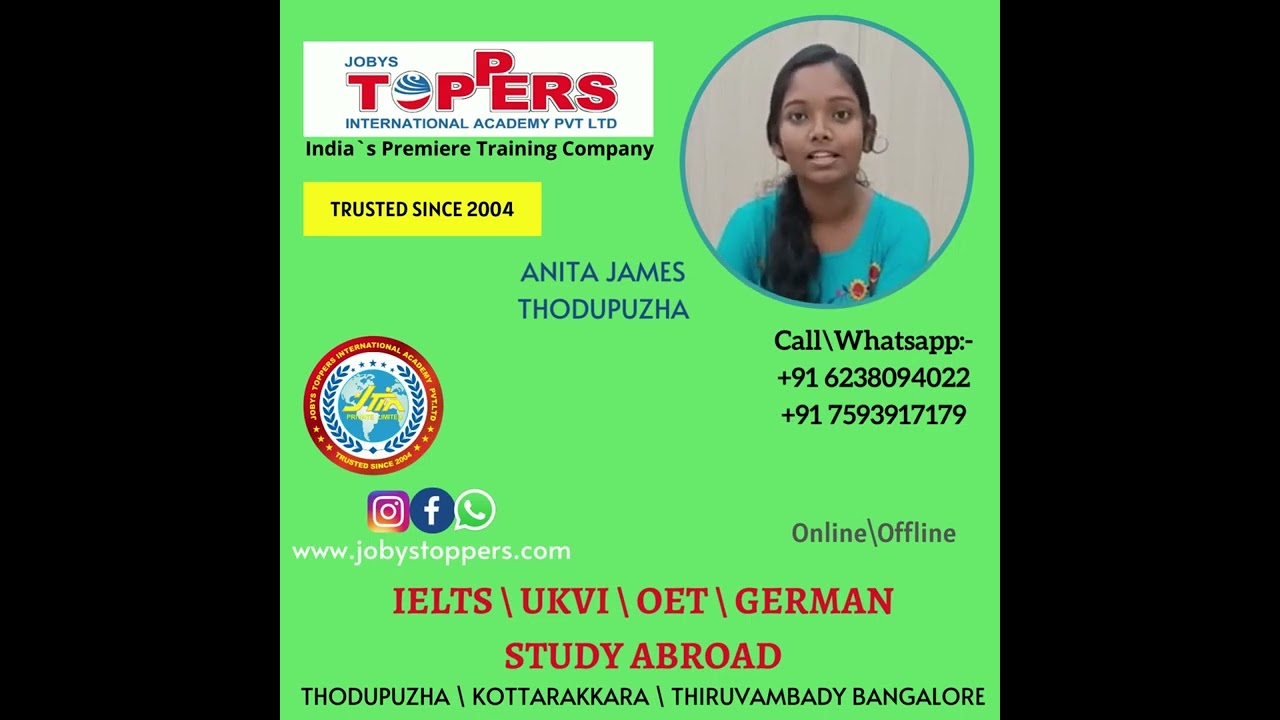 GERMAN Testimonials: Jobys Toppers International Academy. www ...