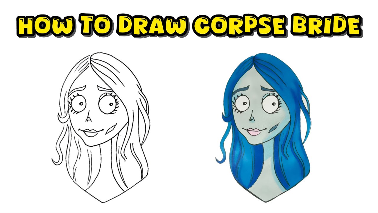 How to Draw Corpse Bride with Simple Techniques – Drawing Art Therapy ...