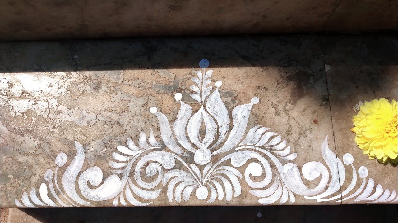 Best Alpona drawing on floor / Easy and cute design Alpona for beginner ...