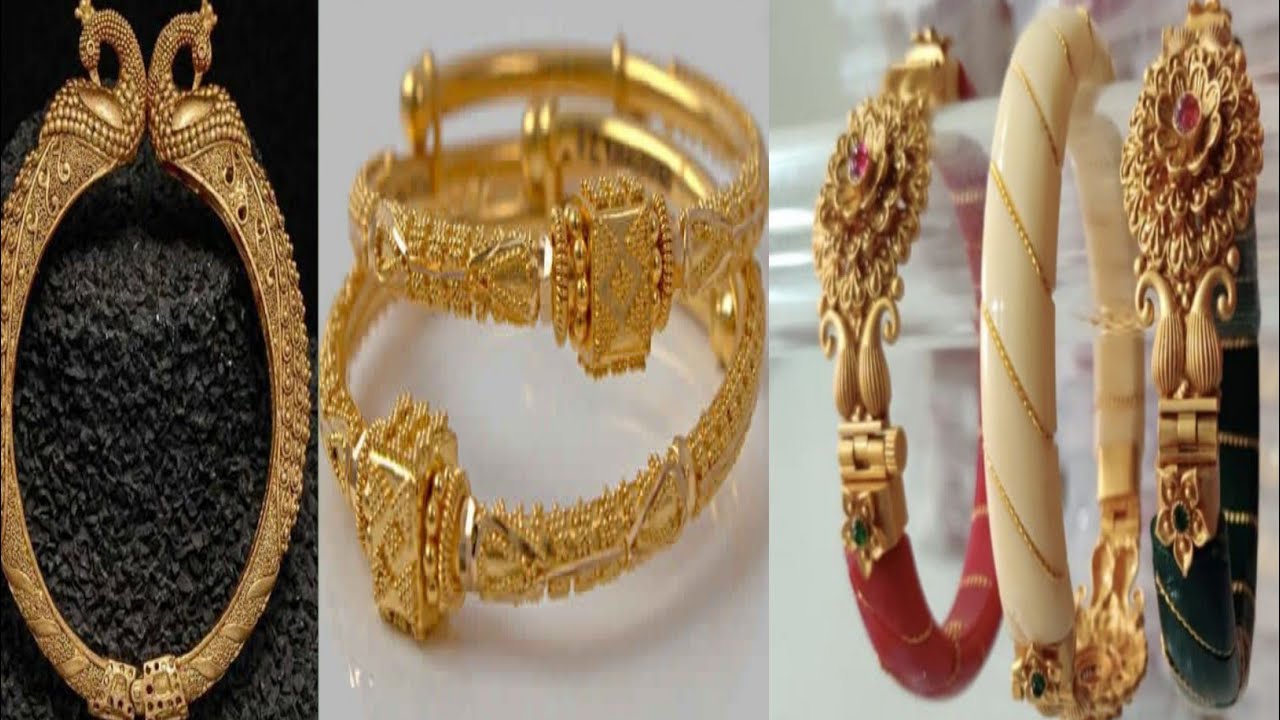 gold bala design/ churi design/ gold bangles design/ new shakha design ...