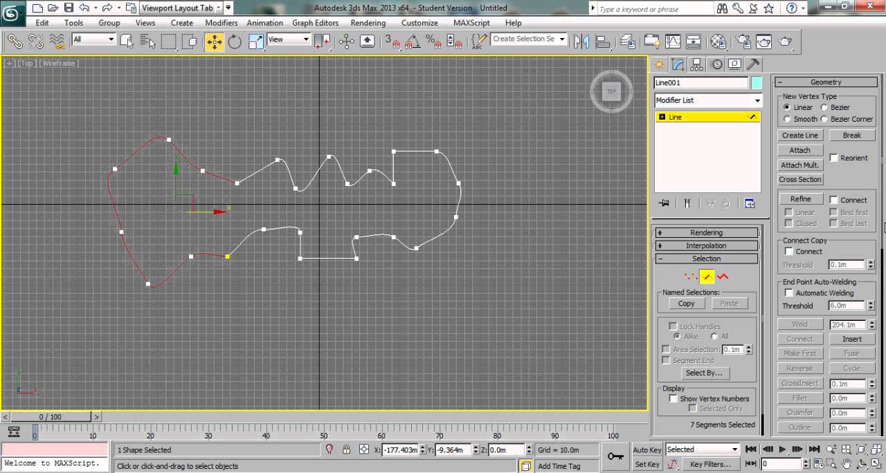 13 How to create a Line in 3ds max (part 2) - YouTube