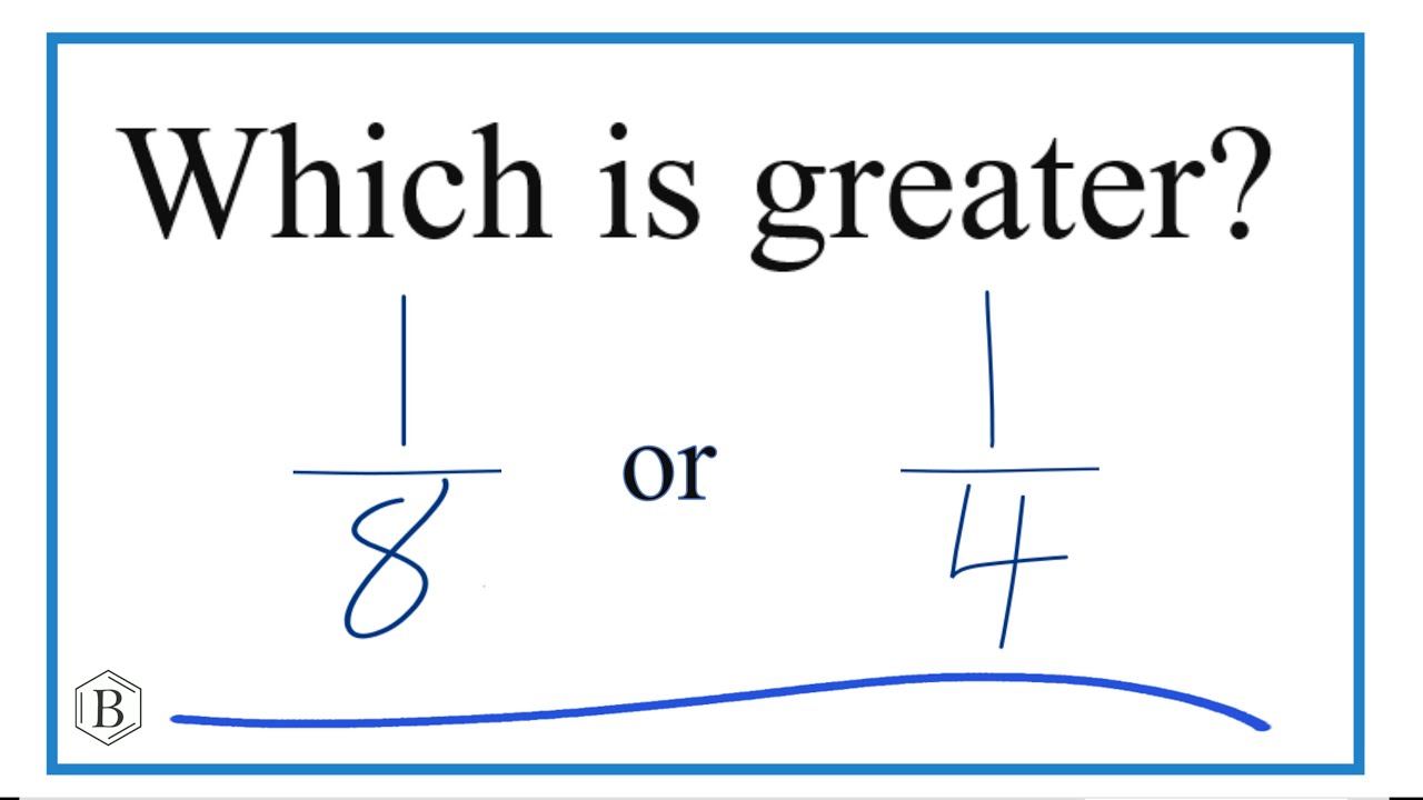 Which fraction is greater, 1/8 or 1/4? - YouTube
