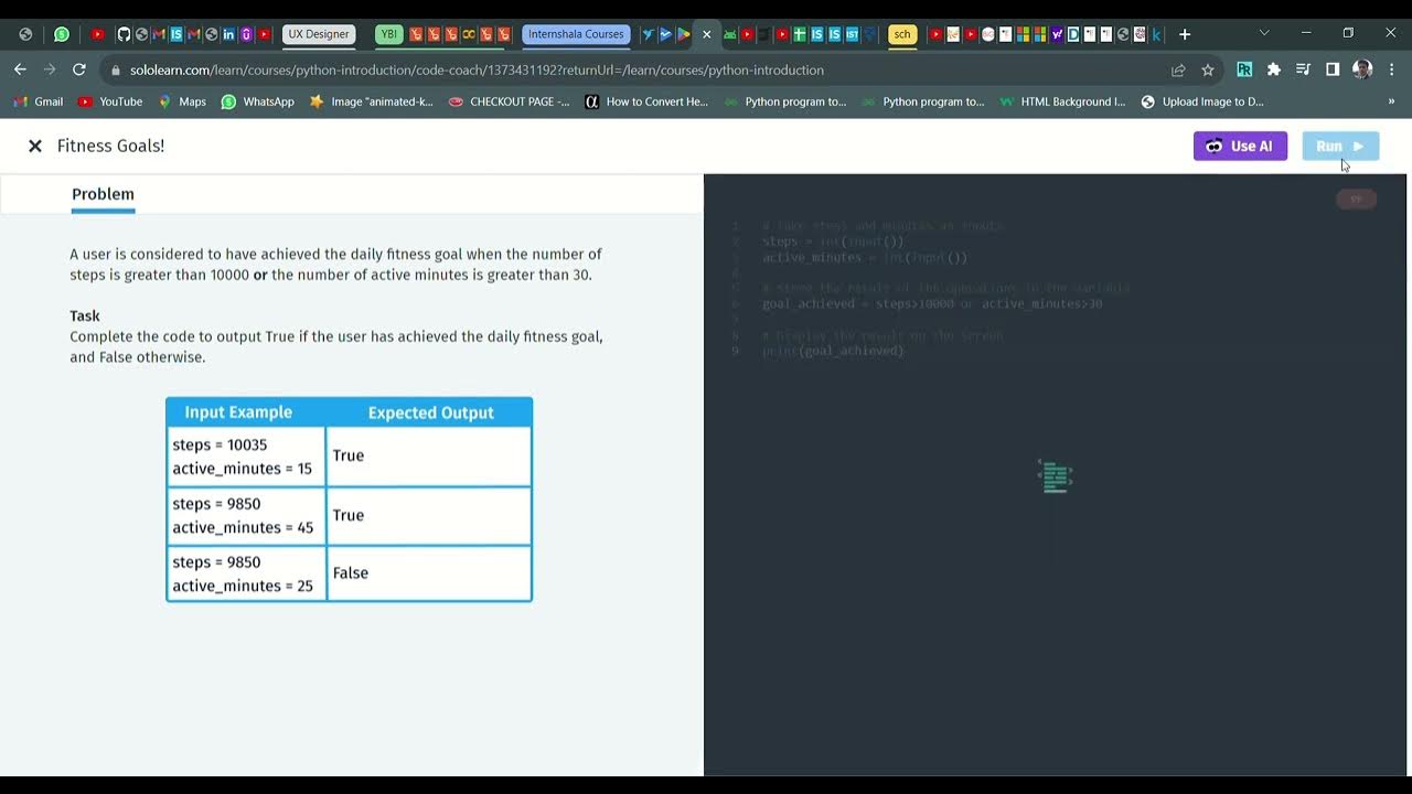 36 Fitness Goals Introduction To Python Sololearn Youtube