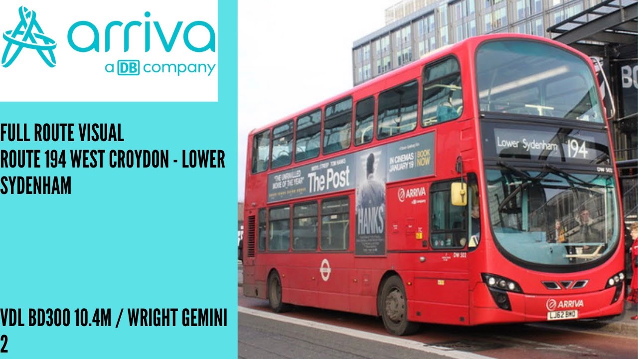 Full route visual (+ DIVERSION): 194 bus route West Croydon- Lower ...