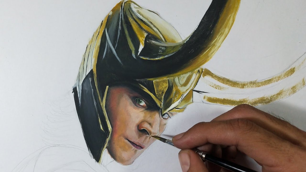 LOKI || Realistic Oil painting || how to draw || mcu, marvel, drawing ...