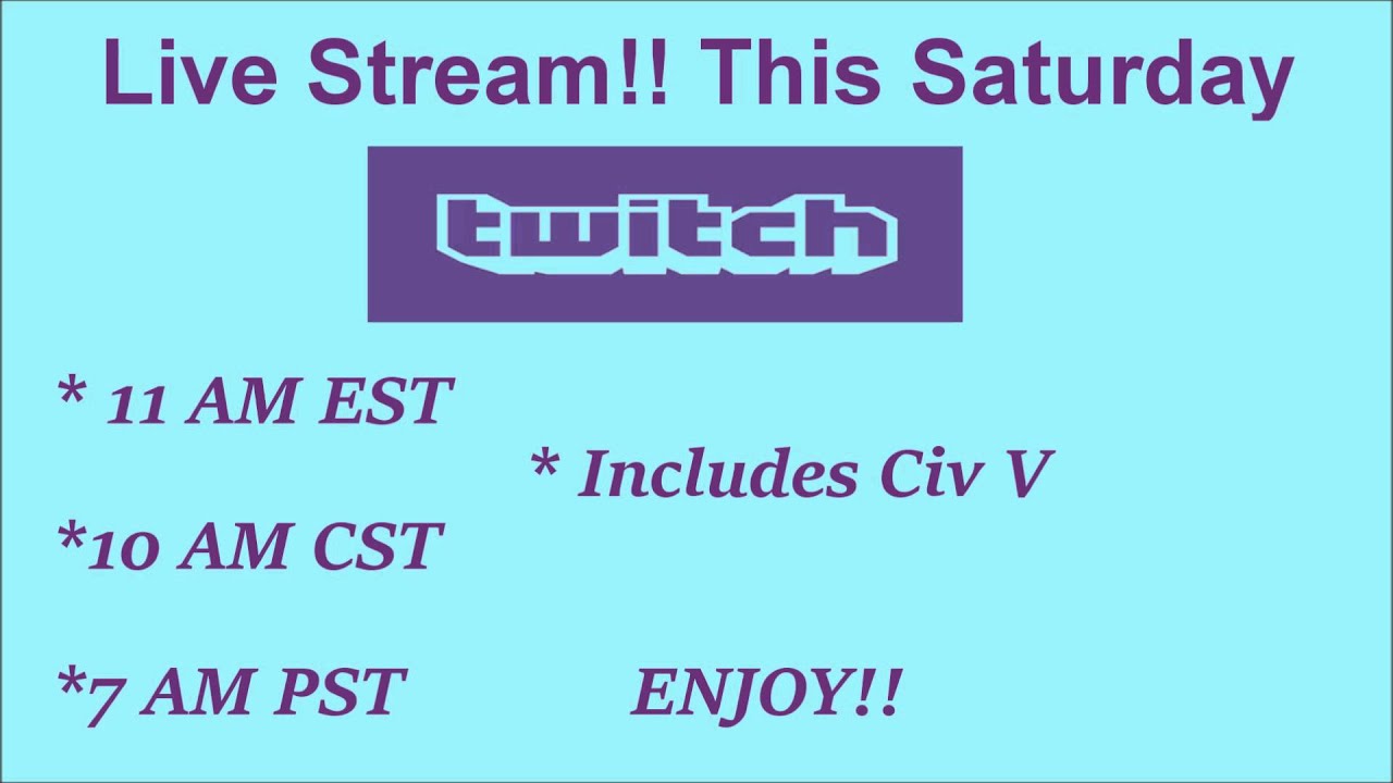 Live Stream Notice! - YouTube