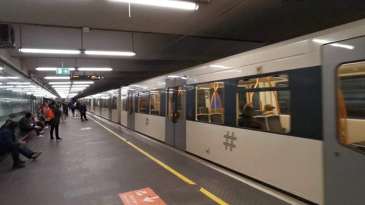 Subway in Oslo,Norway Leaving Jernbanetorget Station Direction ...