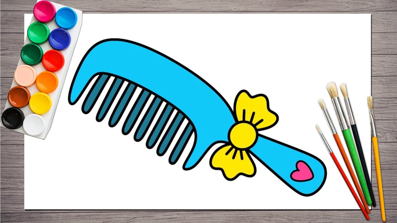 How to Draw a Cute Comb easy for kids | Comb Drawing and Colouring ...