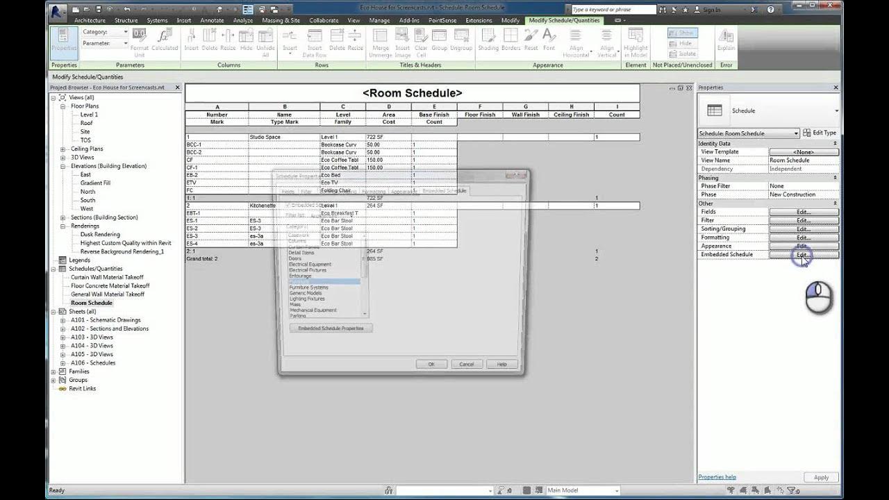 Revit: Embedded, Conditional, Key Schedule Features - YouTube