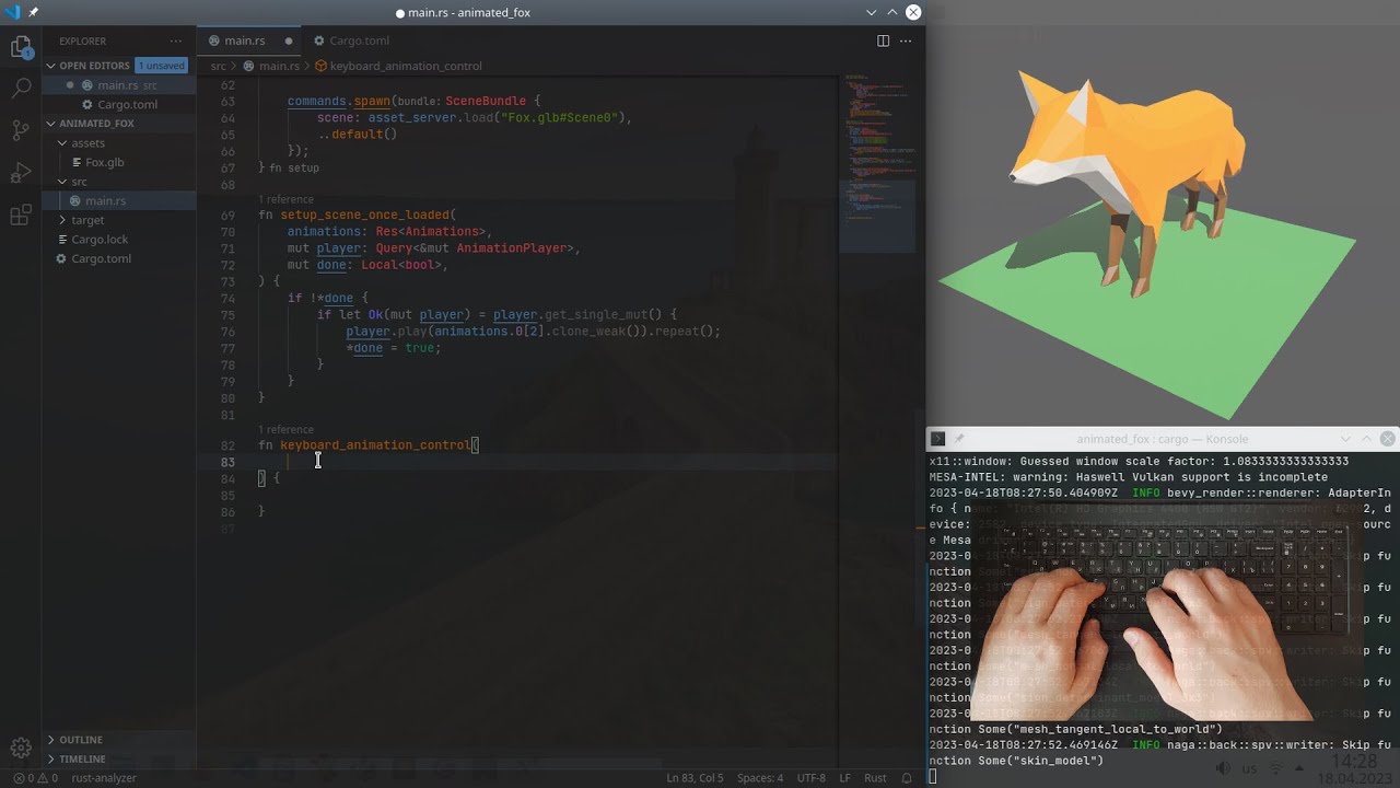 Coding an Animated Fox in Rust - Bevy Game Engine - ASMR Programming ...