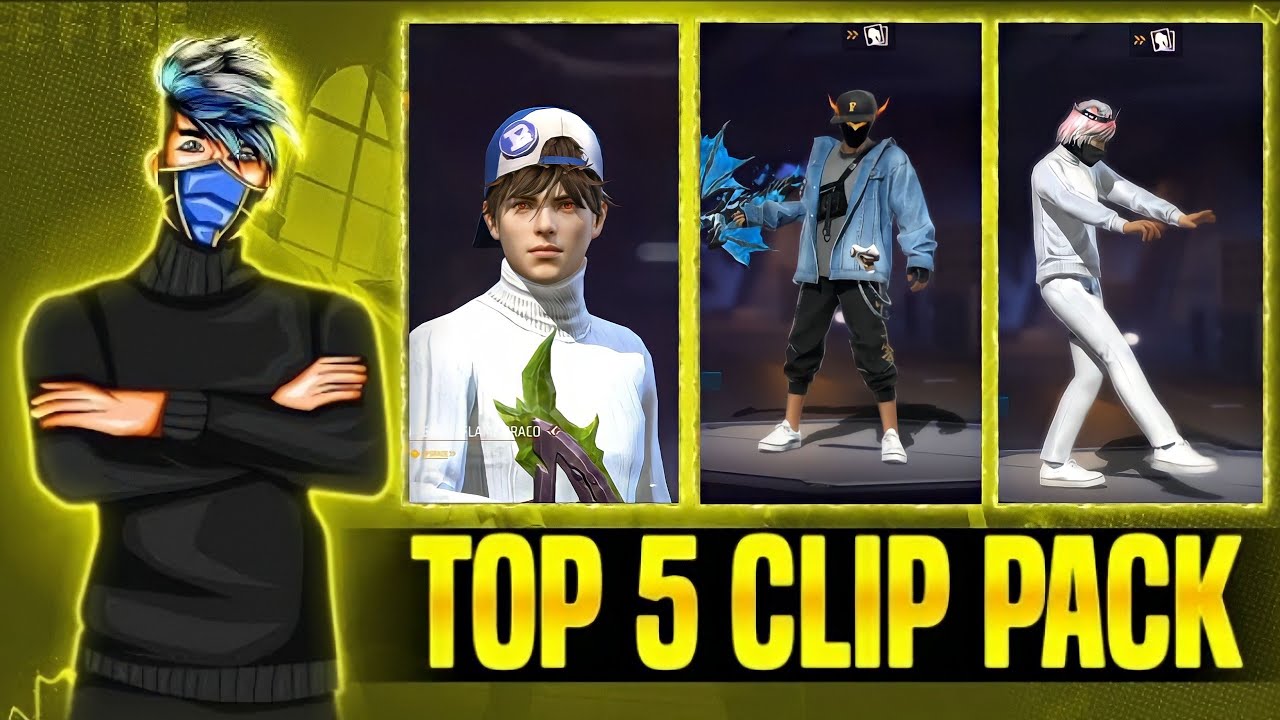 TOP 5 BEST EMOTE CLIPS || FREE FIRE CLIPS PACK || EMOTE CLIPS + XML ...