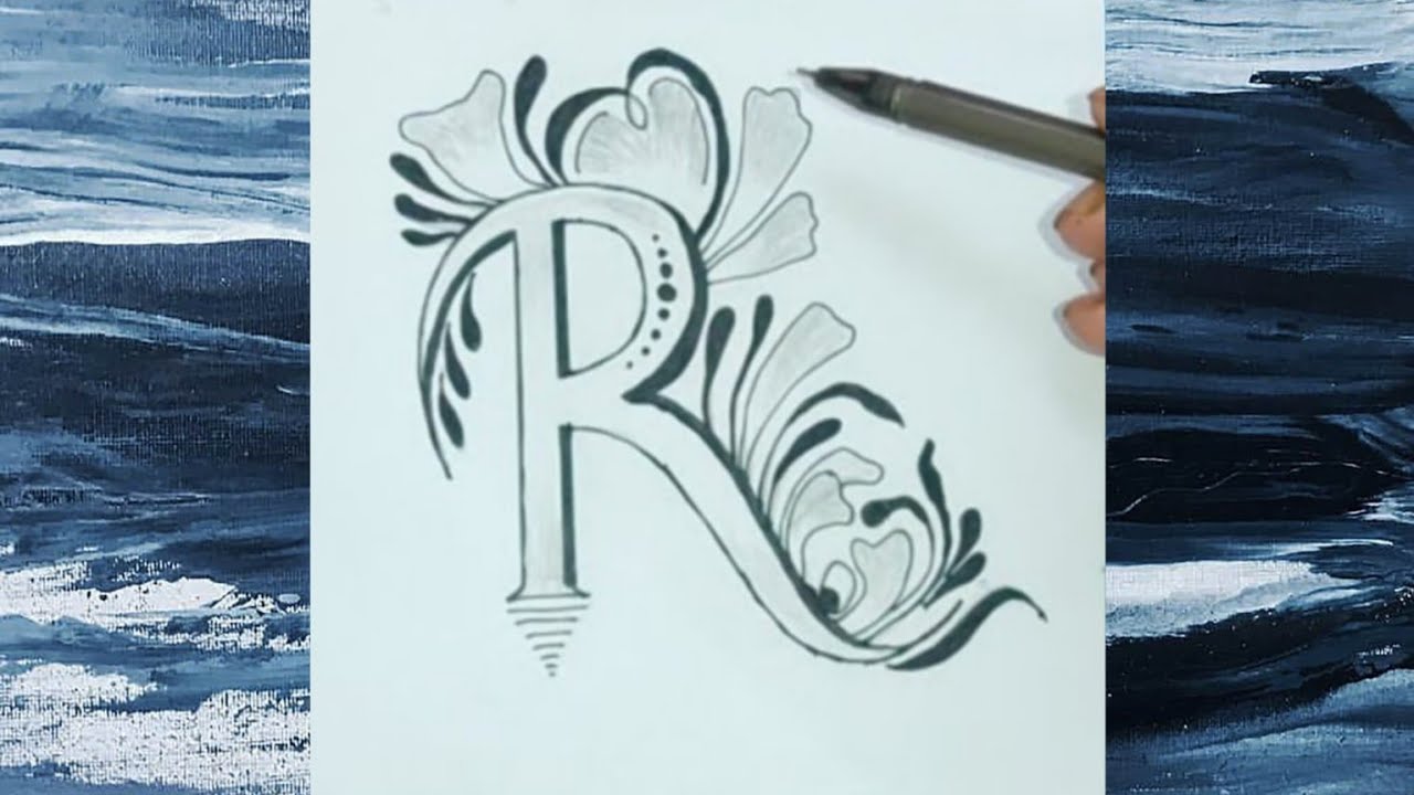 Beautiful R letter #tattoo drawing with pencil How to make a drawing of ...