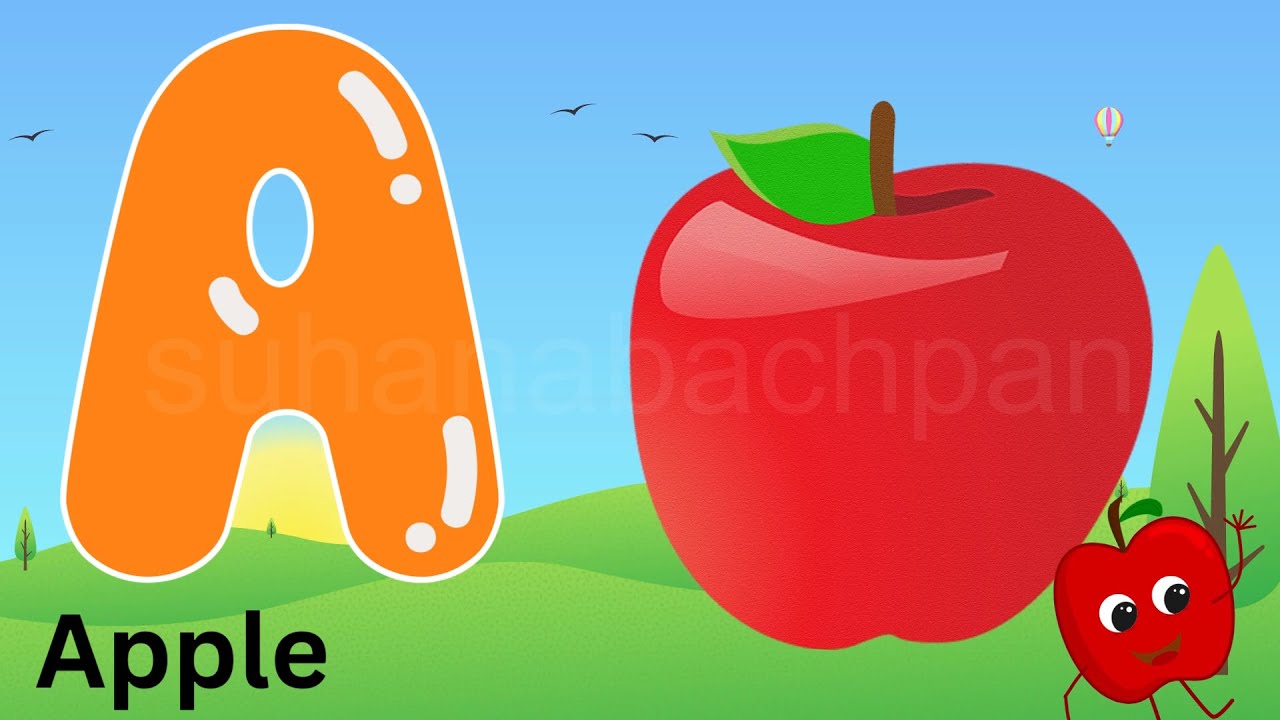 A is for Apple A A Apple / Popular ABC Phonics Song A to Z for ...