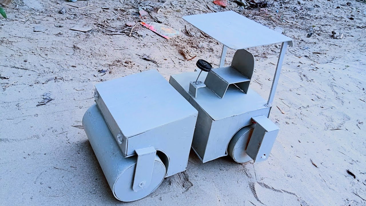 Road Roller making at home - Diy Toys Make - Halim Experiment - YouTube