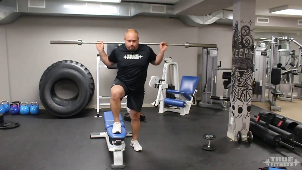 Barbell Bench Step Overs - YouTube