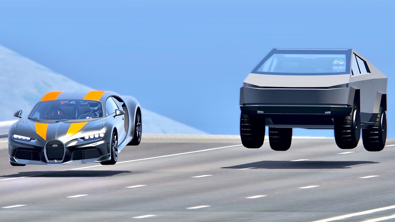 Bugatti Chiron Super Sport 300+ vs Tesla Cybertruck - Drag Race 20KM ...