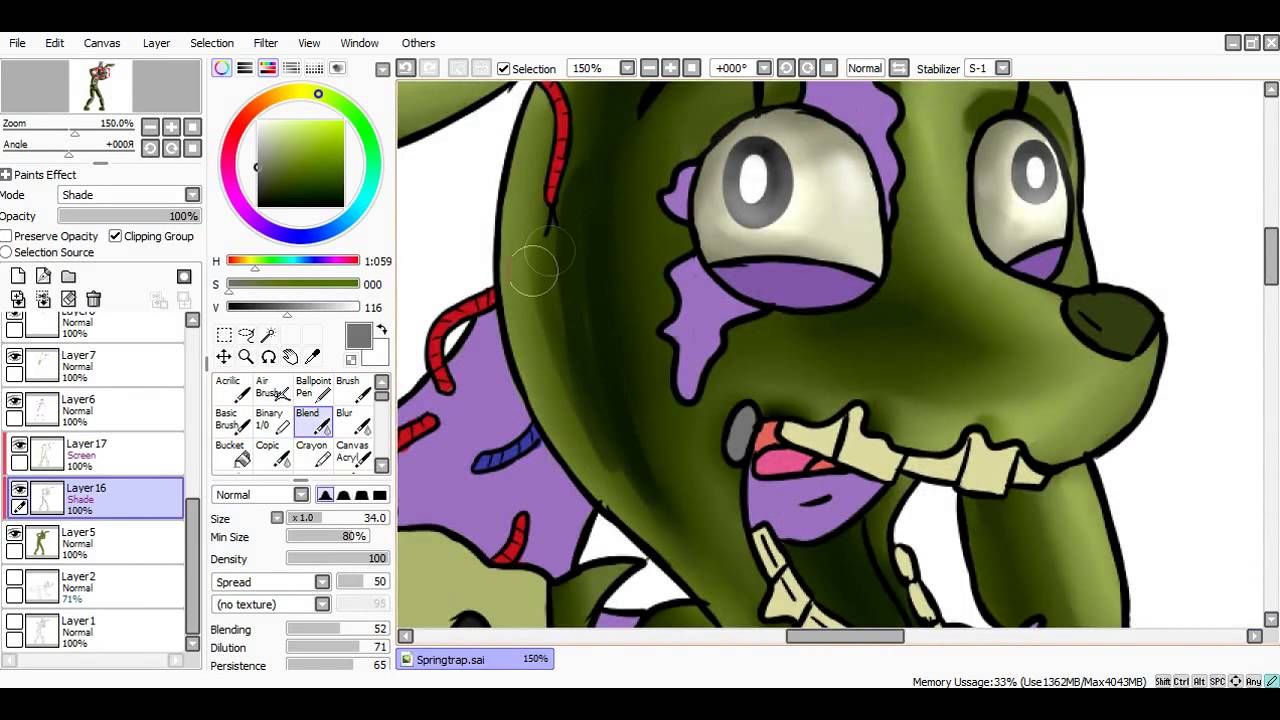 [SpeedPaint] Springtrap (Five Nights at Freddy's 3) - YouTube