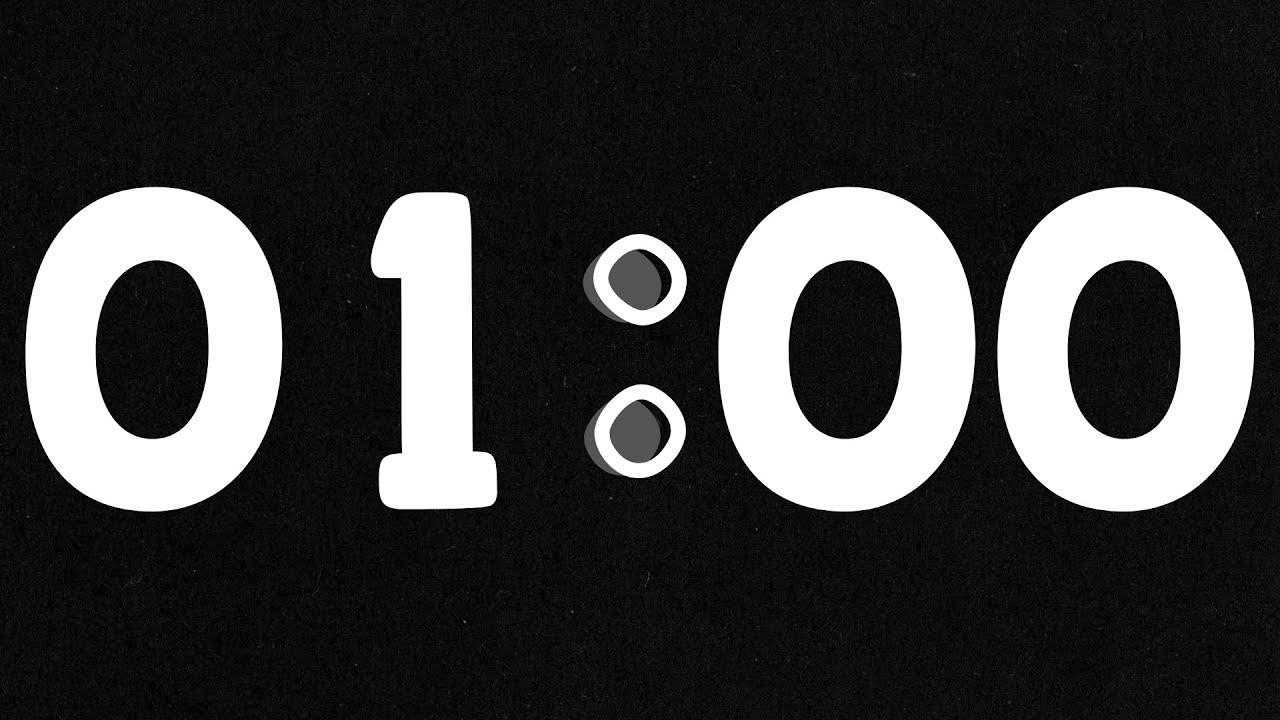 60 Second Black & White Countdown Timer - YouTube