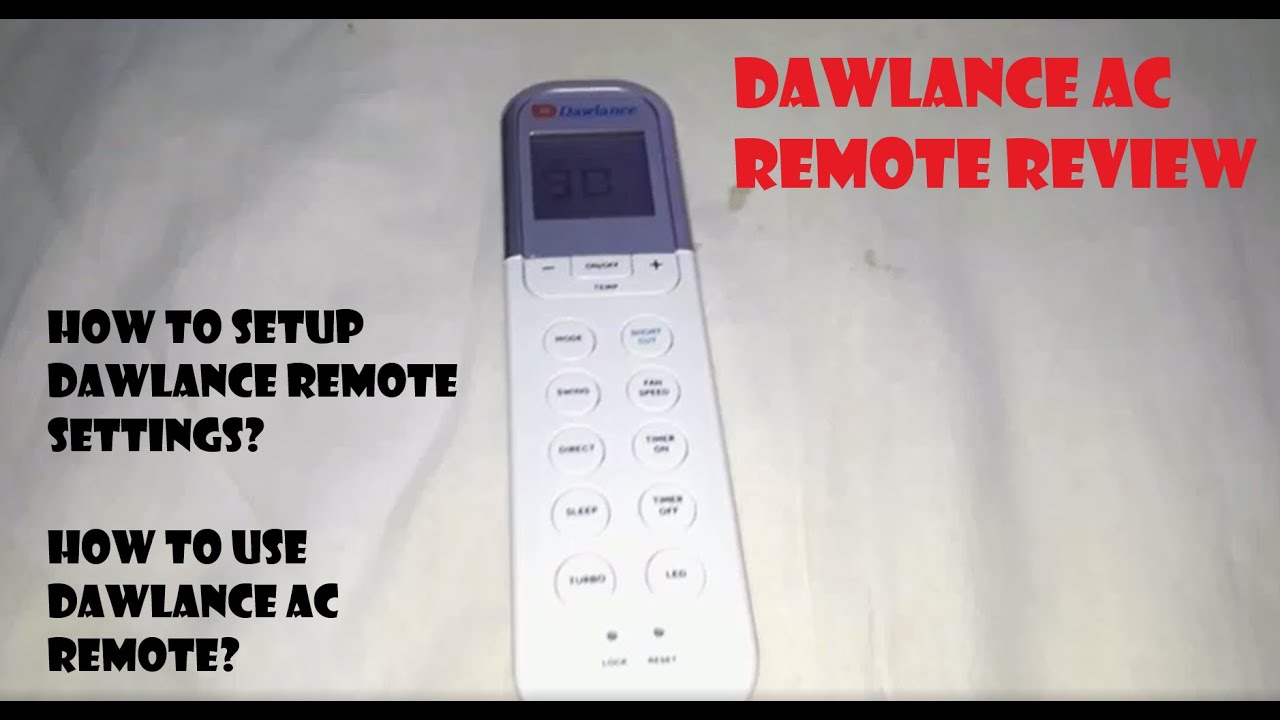 Dawlance AC Remote Review || How to Setup Dawlance Remote Settings ...