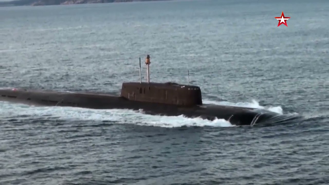 Antey (Oscar II) class Submarine launching a Granit Anti Ship Missile ...