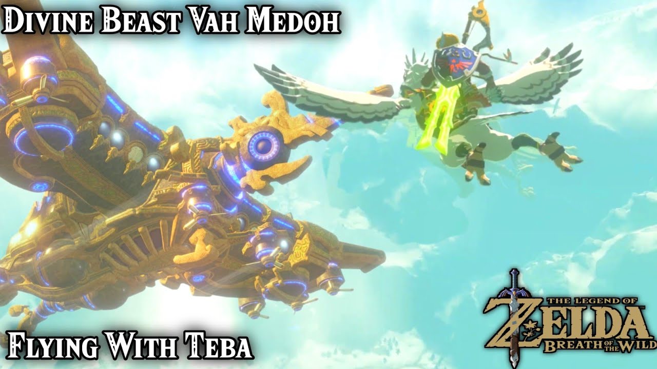 Link Flying With Teba To Defeat Divine Beast Vah Medoh - YouTube