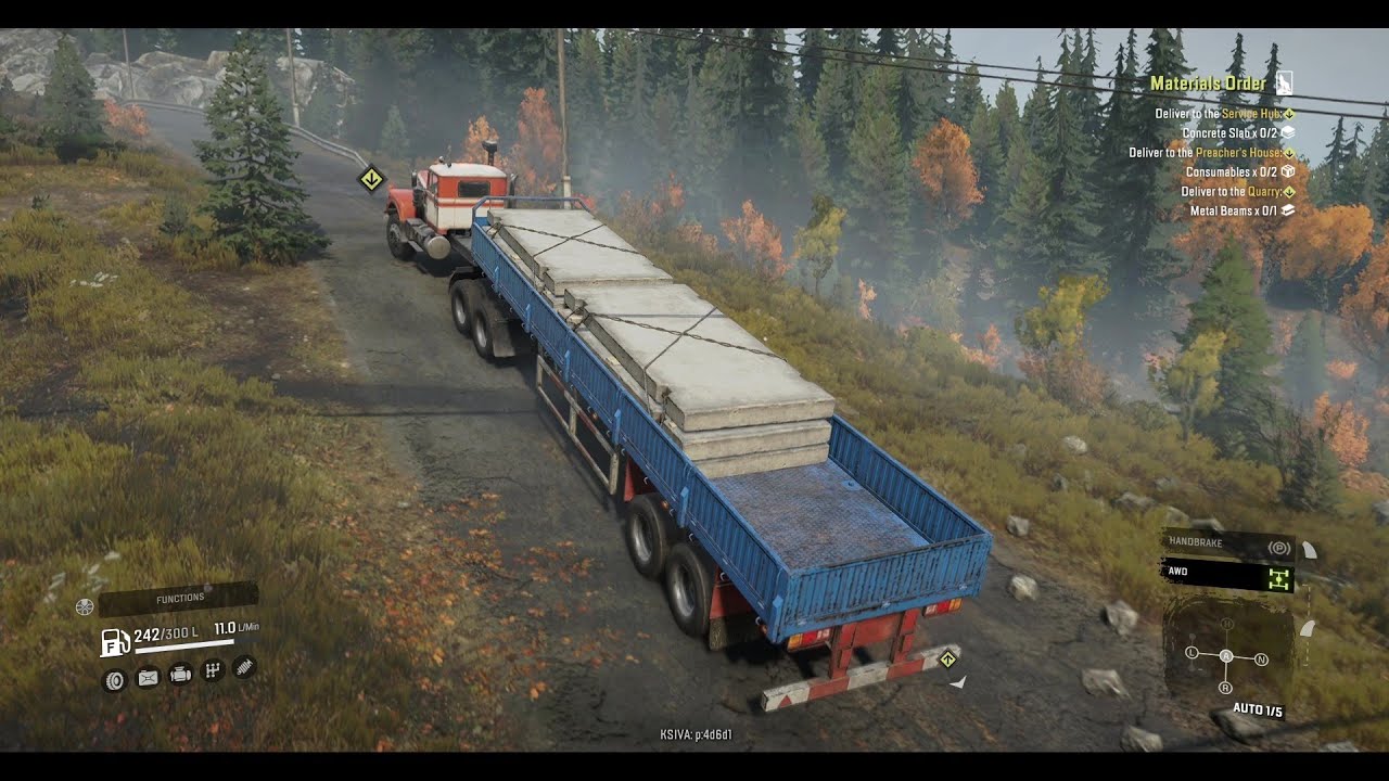 Snow Runner - deliver concrete slab to the service hub - YouTube