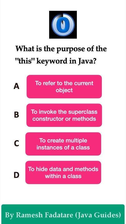 Java Quiz 11 - What is the purpose of this keyword in #java #quiz # ...