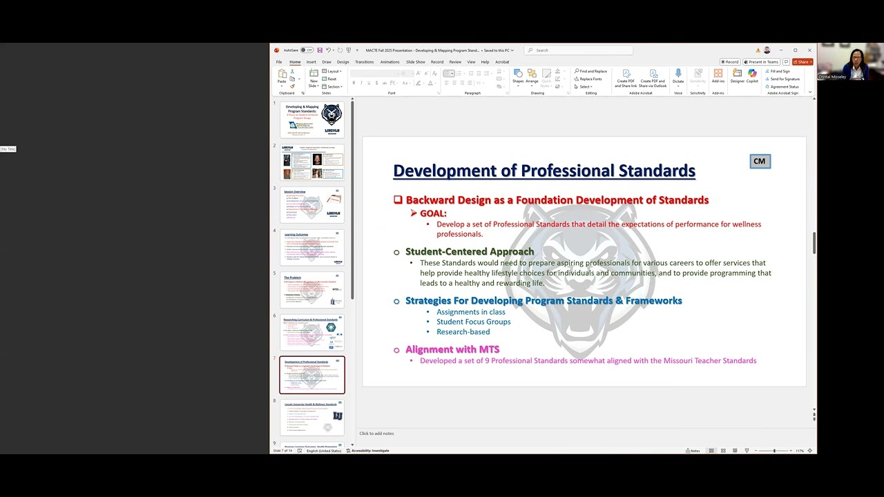 MACTE Fall 2025 Presentation: Developing & Mapping Program Standards ...