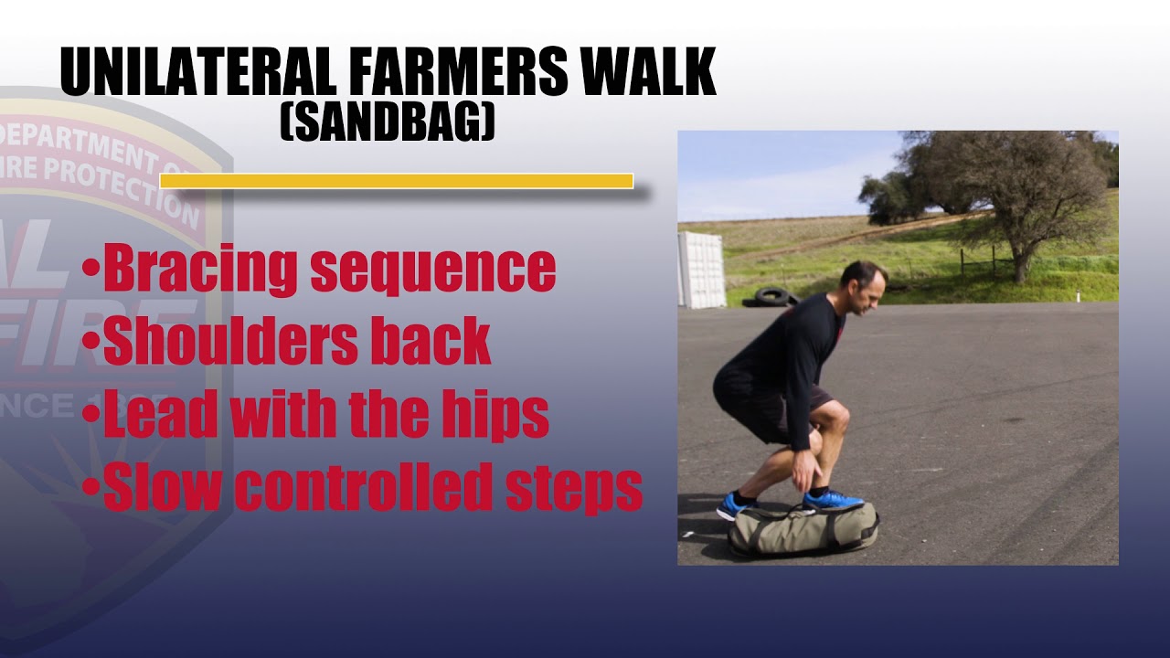 UNILATERAL FARMER WALK Sandbag - YouTube