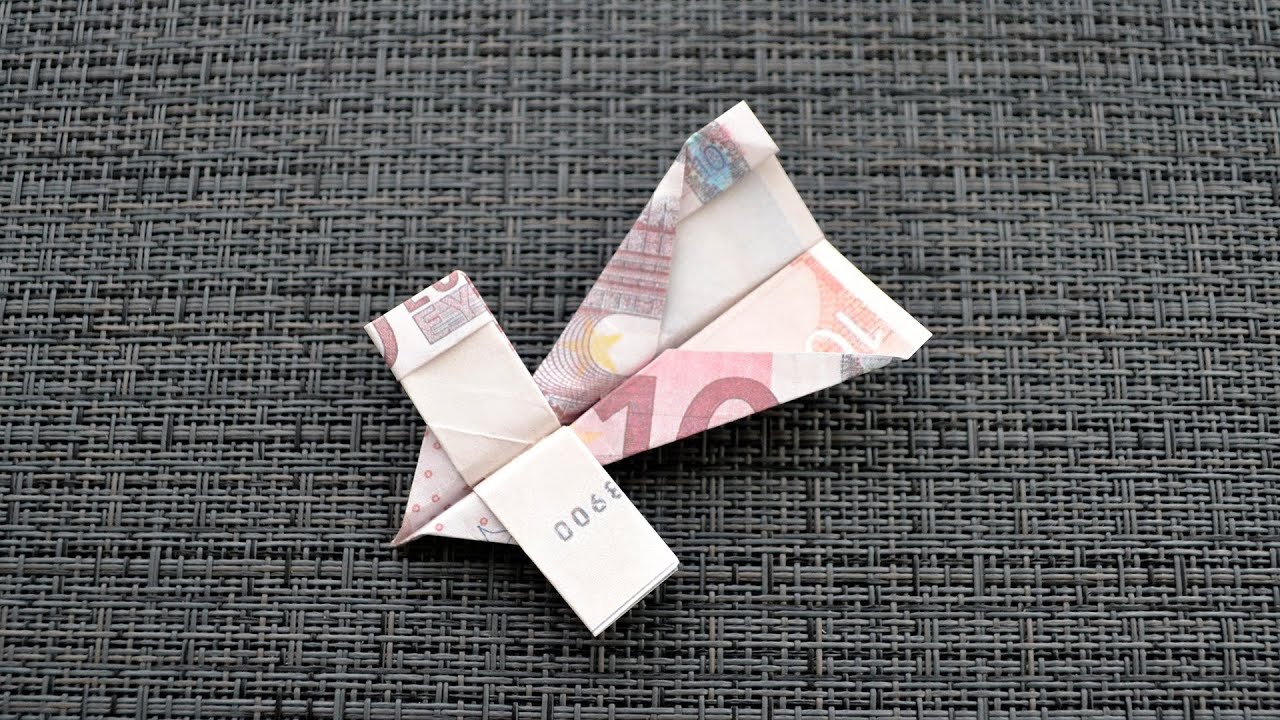 Euro Origami FLUGZEUG Geldgeschenk GELD FALTEN | Geschenk für Kinder ...