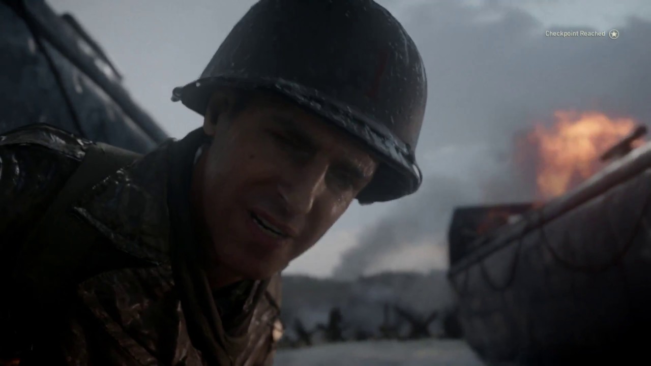 Call of Duty WW2 Mission 1 D-Day Veteran Difficulty - YouTube