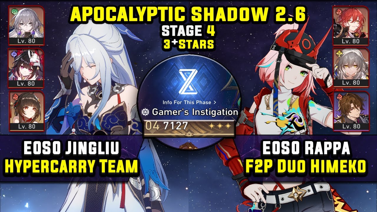 E0 Jingliu Hypercarry & E0 Rappa F2P Super Break (3 Stars) Apocalyptic ...