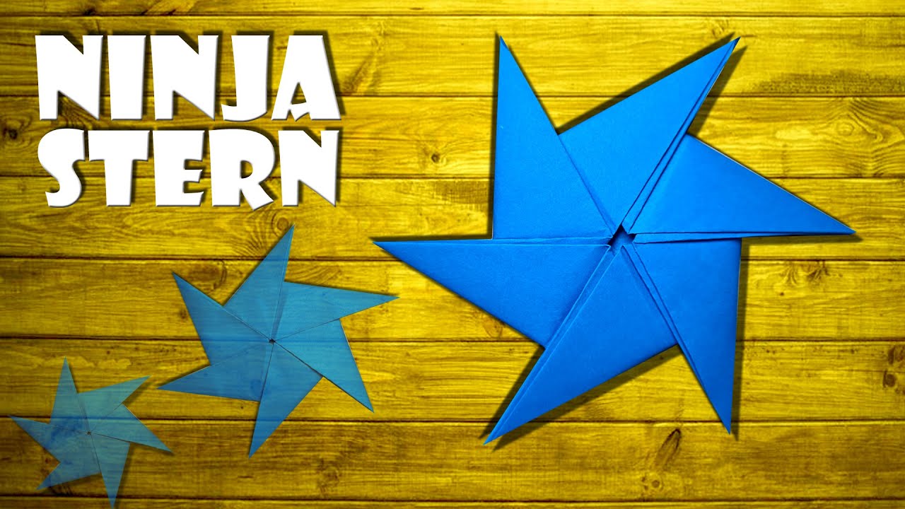 Ninja Stern Origami aus Papier basteln - how to make a Paper ninja star ...