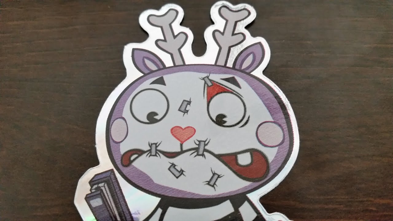 The sticker machine of a Japanese toy happy tree friends mime - YouTube