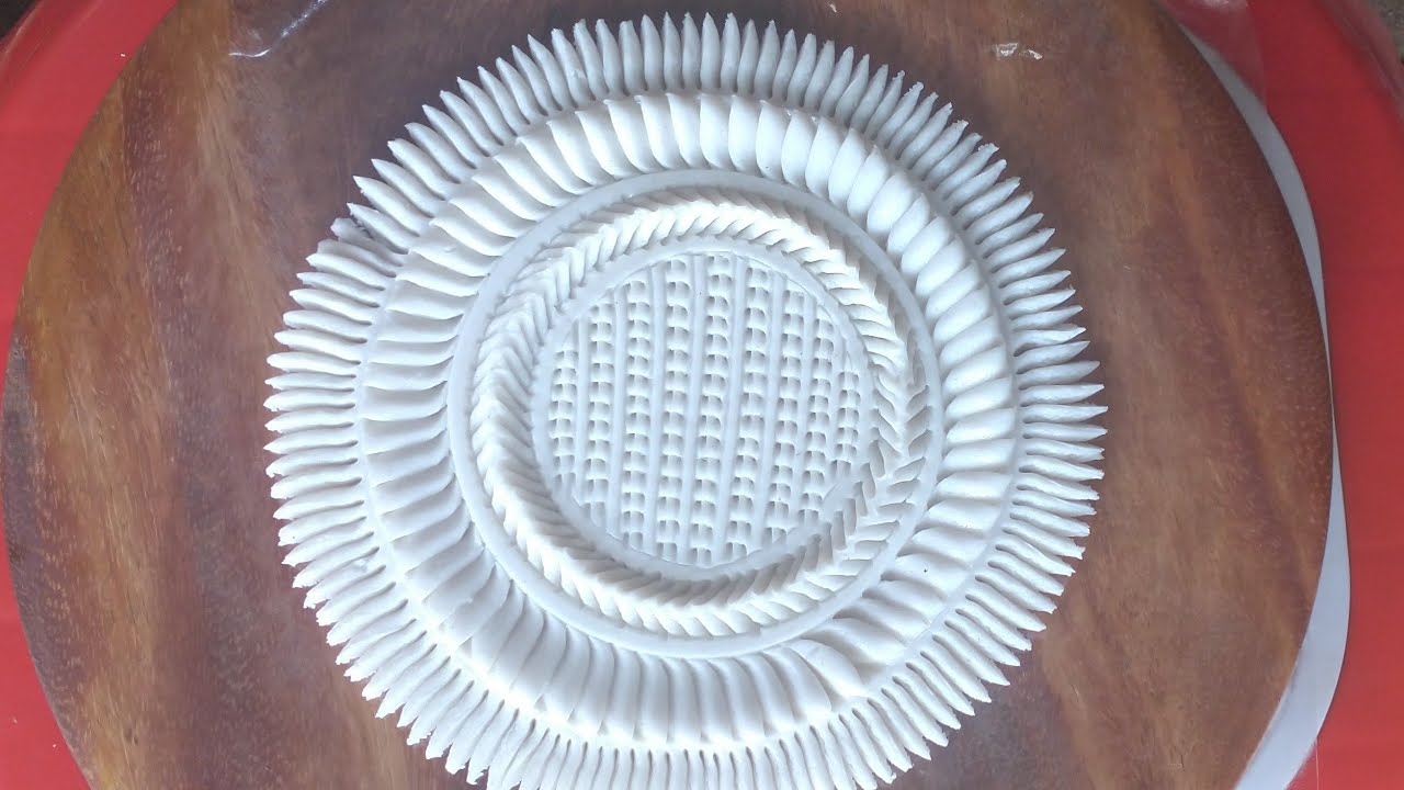 Nokshi pitha easy design / Ful pitha design / Momtaz's hand work - YouTube