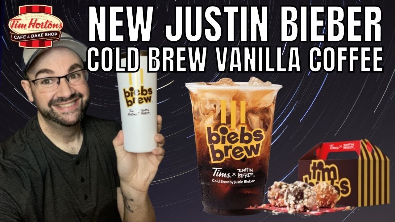 NEW TIM HORTON'S BIEBS BREW - VANILLA COLD BREW COFFEE E142 - YouTube