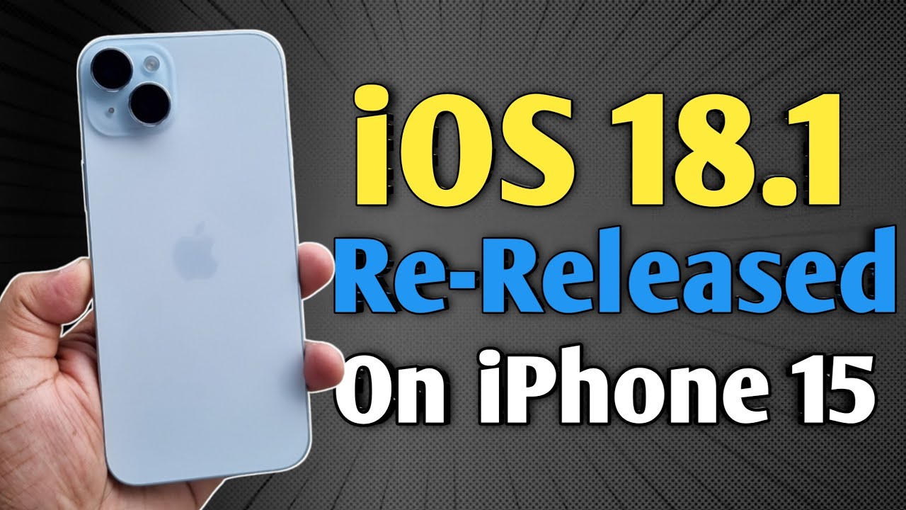 New iOS 18.1 Update Re-Released in iPhone 15 - YouTube