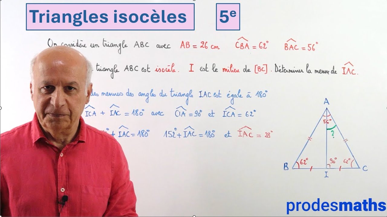 Triangle isocèle. Définition. Exercices. Cinquième - YouTube