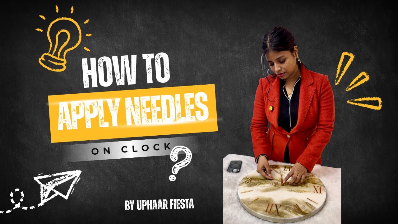 How to apply needles in resin clock for beginners / Clock hands घड़ी की ...