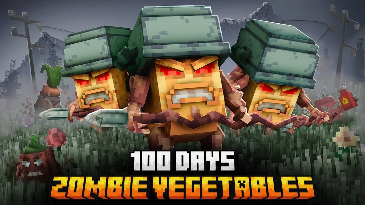 100 DAYS IN THE ZOMBIE VEGETABLE APOCALYPSE IN MINECRAFT! - YouTube